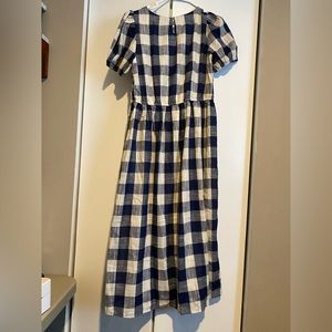 Polagram | Dresses | Polagram Navy And Cream Checkered Dress With ...